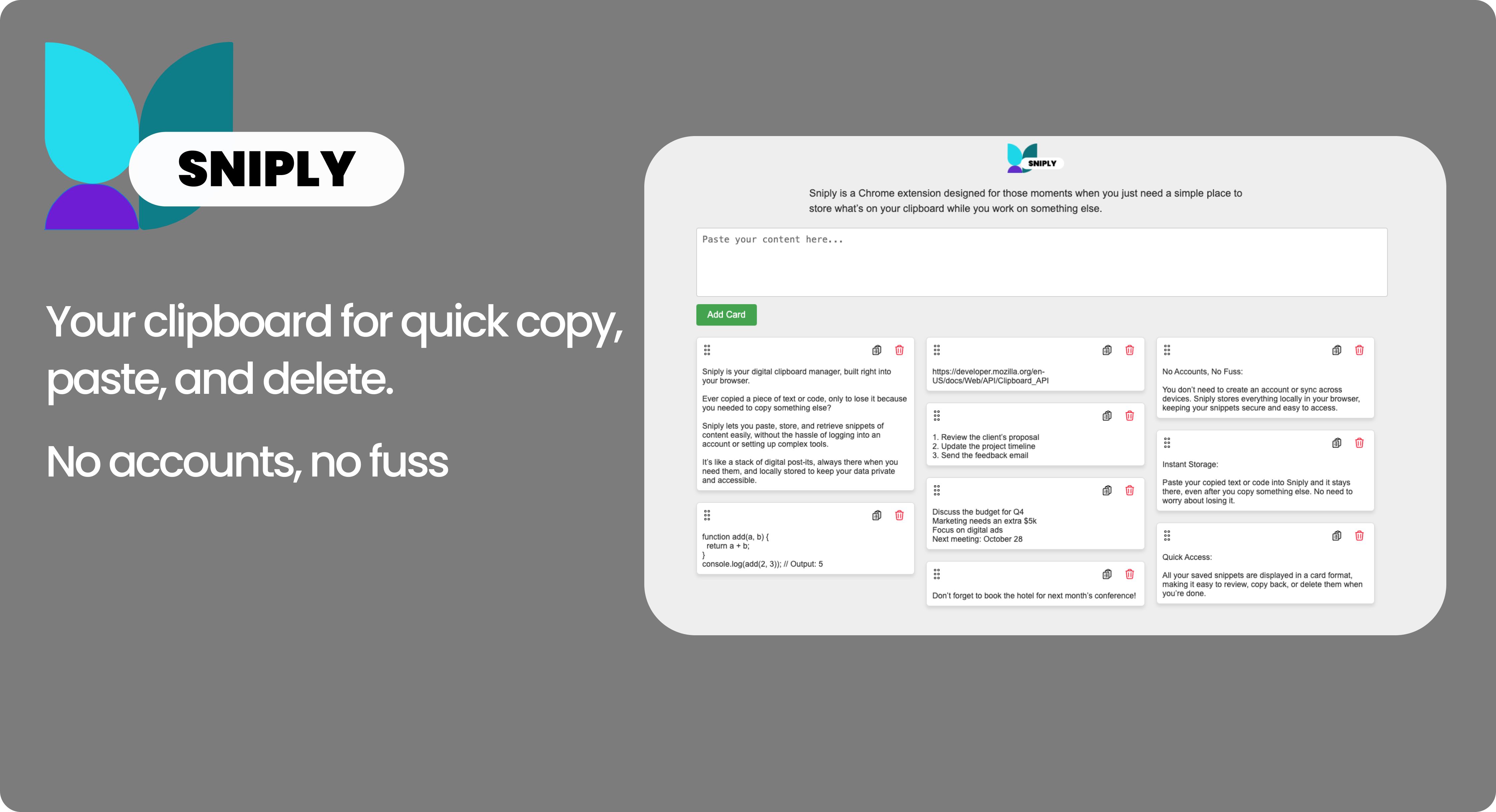 Sniply - Effortlessly Manage Your Clipboard